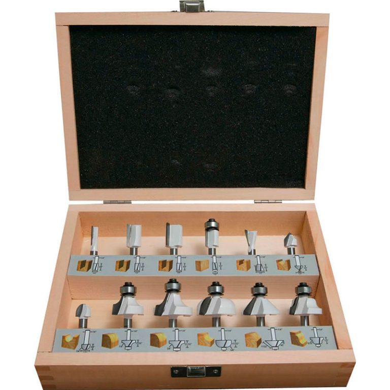 Juego Set Kit de 12 Fresas para Madera Makita D-53584 Vástago 1/4” con ...